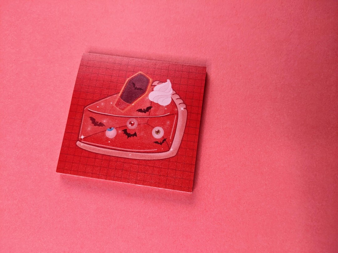 Red Vampire Kawaii Pie / Sticky Notes / Office Supplies / Cute Office ...