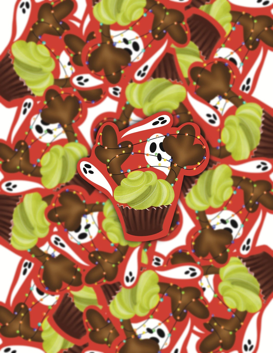 Holiday Cupcake Sticker Spooky Christmas Goth Christmas - Etsy