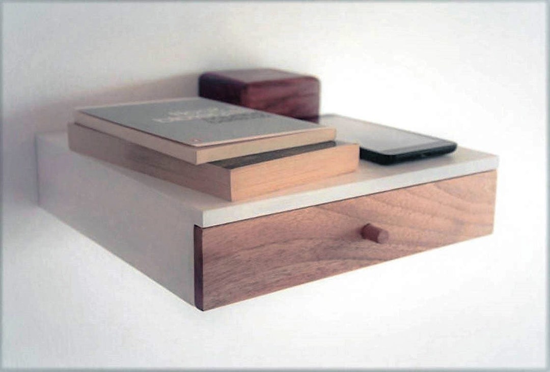 Elevate Your Bedroom With a Floating Bedside Table and Drawer - Natural ...