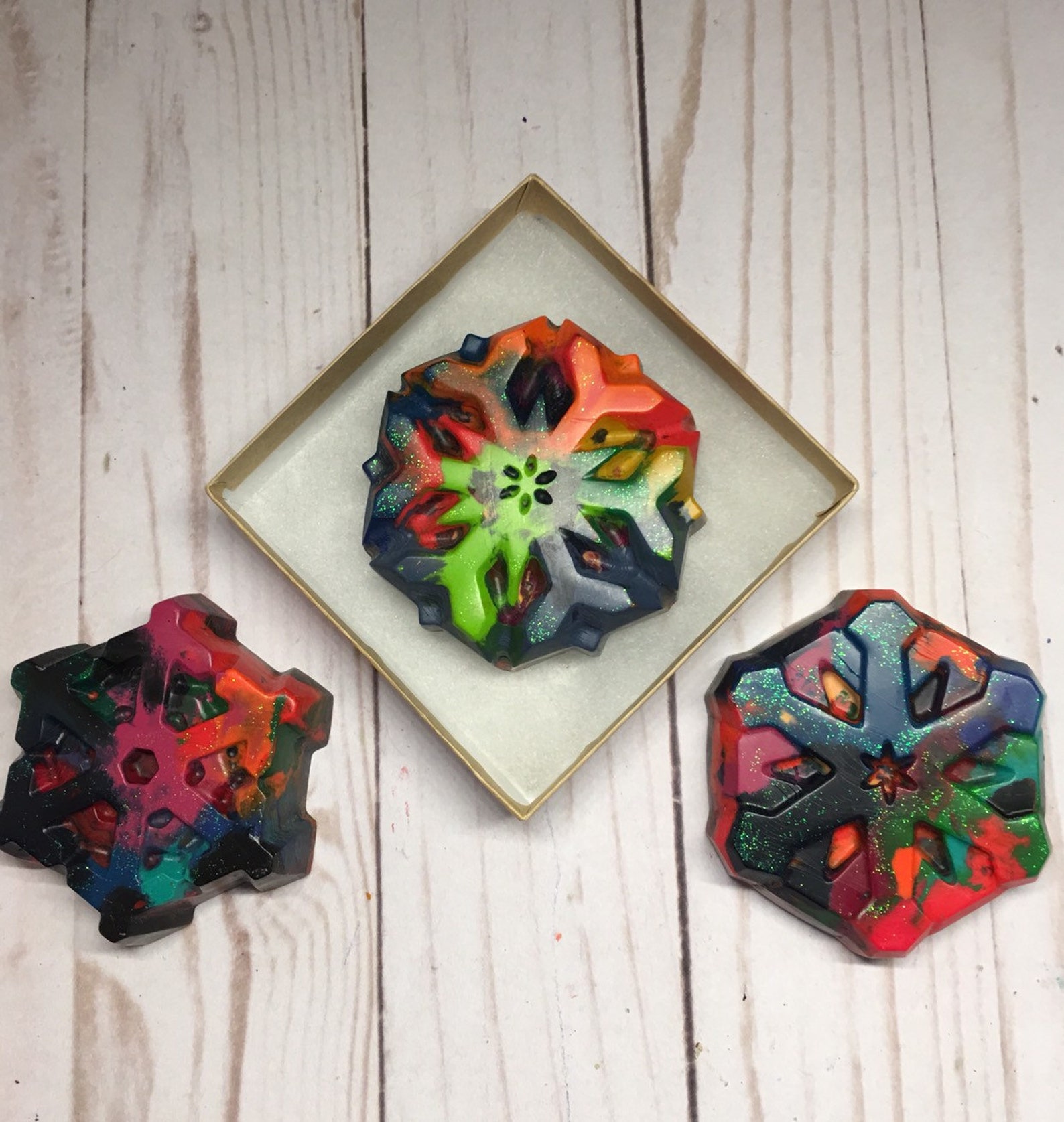 Snowflake Gift Glitter Crayons Gifts Under Five Stocking - Etsy