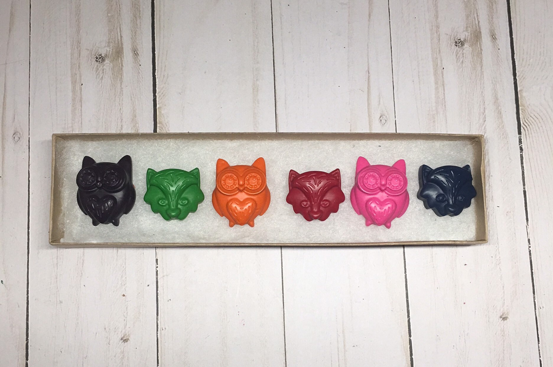 Crayons Owl Gift Wolf Gift Back to School Kids Gift | Etsy