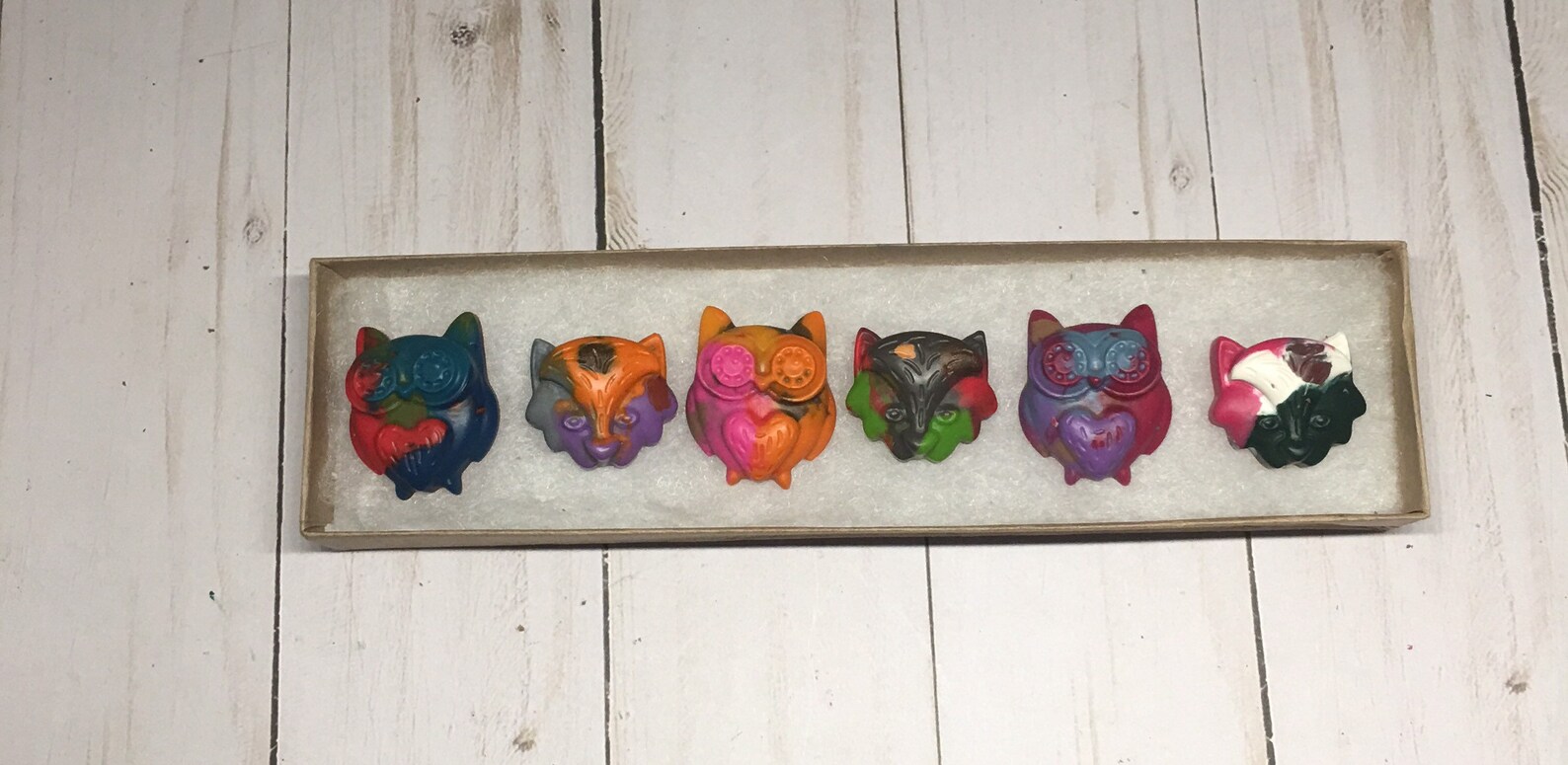 Crayons Rainbow Crayons Woodland Animals Wolf Gift Owl - Etsy