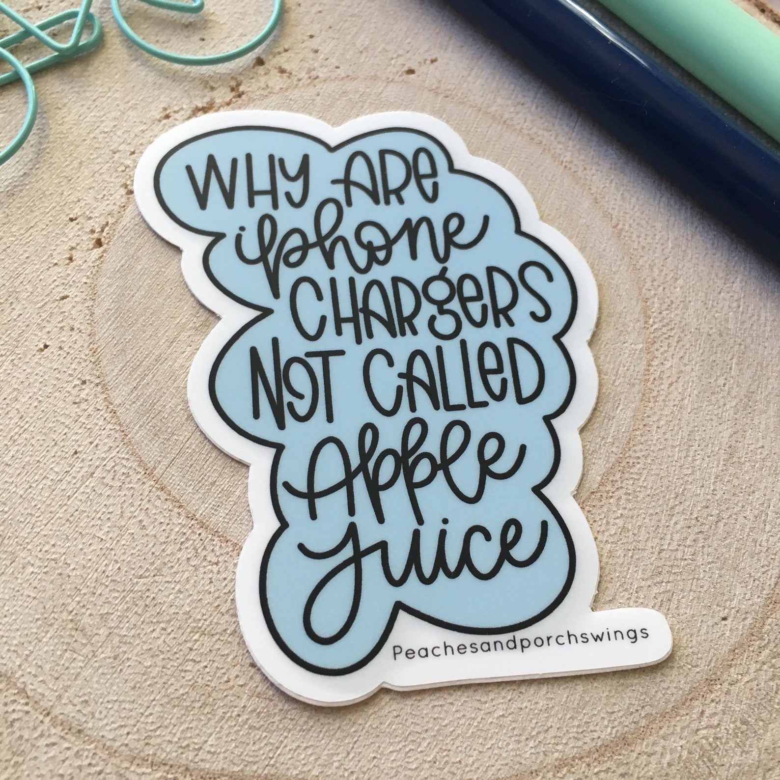 Funny Sticker Blue Sticker Iphone Sticker Apple Juice - Etsy
