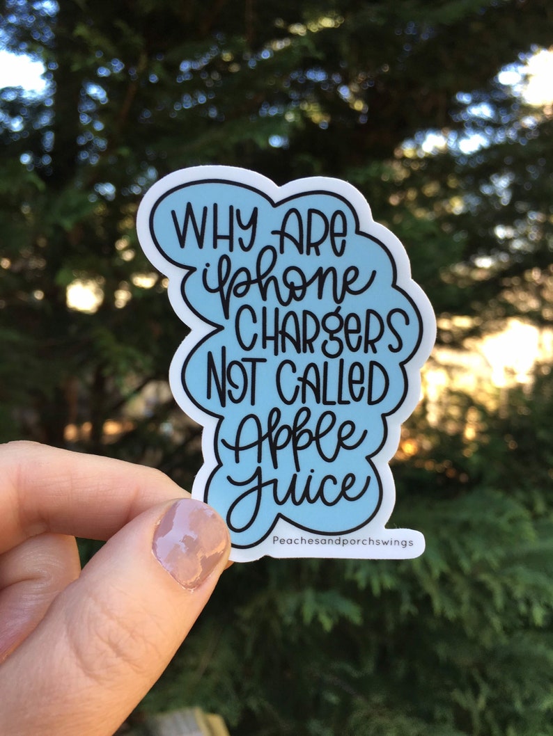 Funny Sticker Blue Sticker Iphone Sticker Apple Juice - Etsy