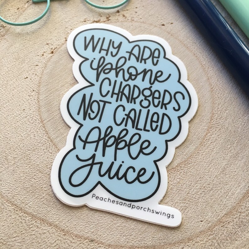 Funny Sticker Blue Sticker Iphone Sticker Apple Juice - Etsy