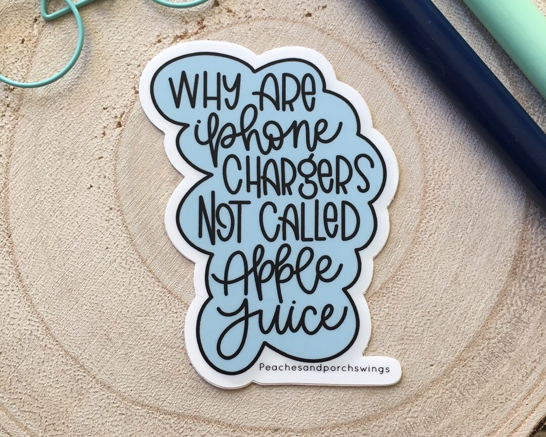 Funny Sticker Blue Sticker iPhone Sticker Apple Juice Laptop Sticker ...