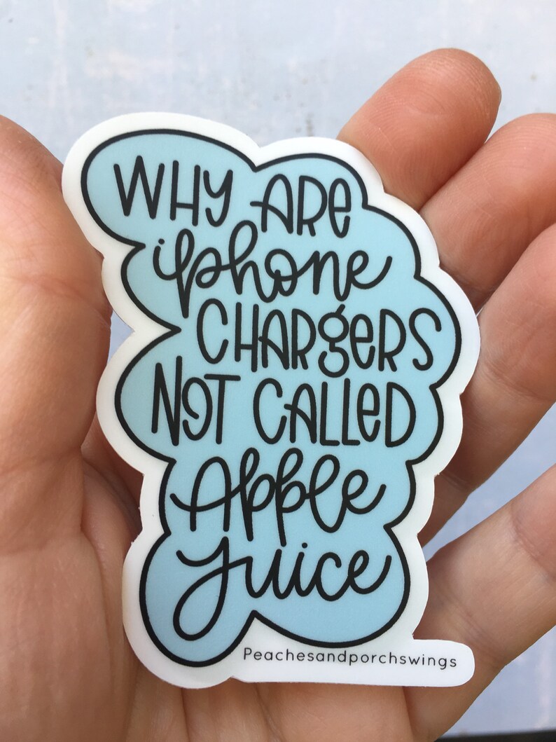 Funny Sticker Blue Sticker Iphone Sticker Apple Juice - Etsy
