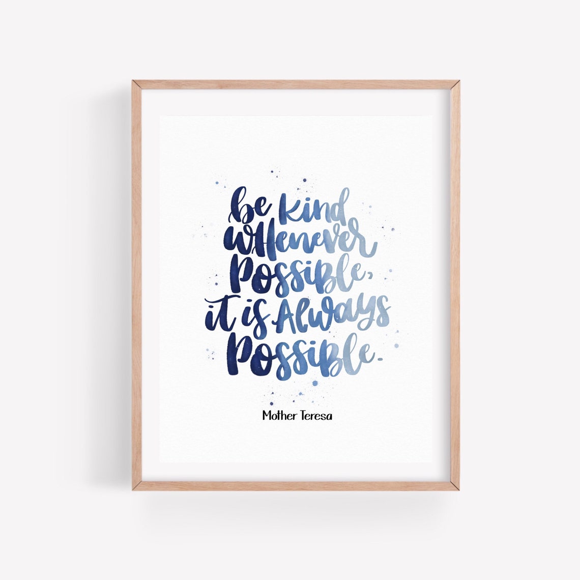 Mother Teresa Quote Kindness Saying Be Kind Wall Art Etsy