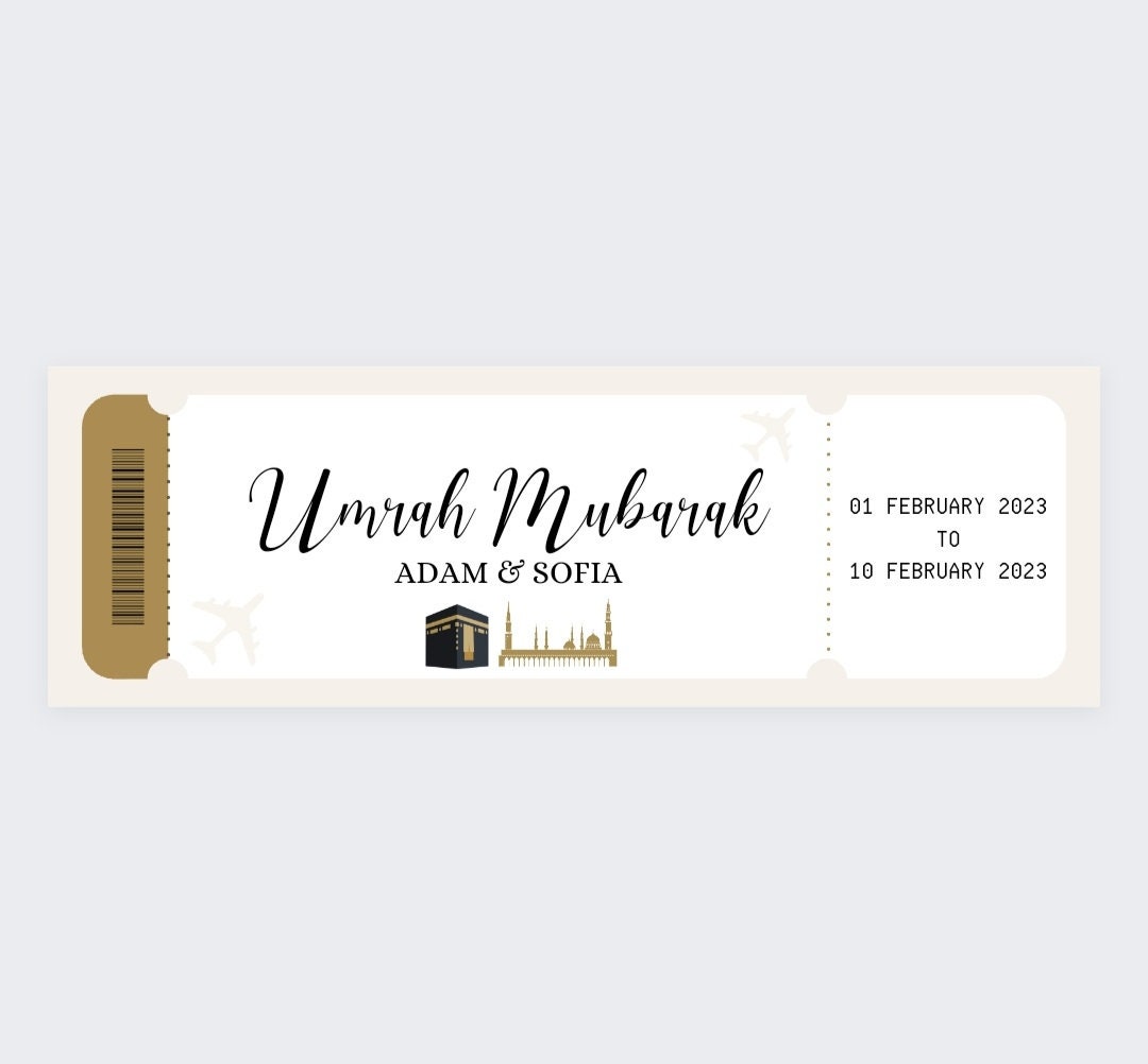 Umrah, Hajj Boarding Pass| Umrah Gift | Makkah | Madinah | Memrobila ...