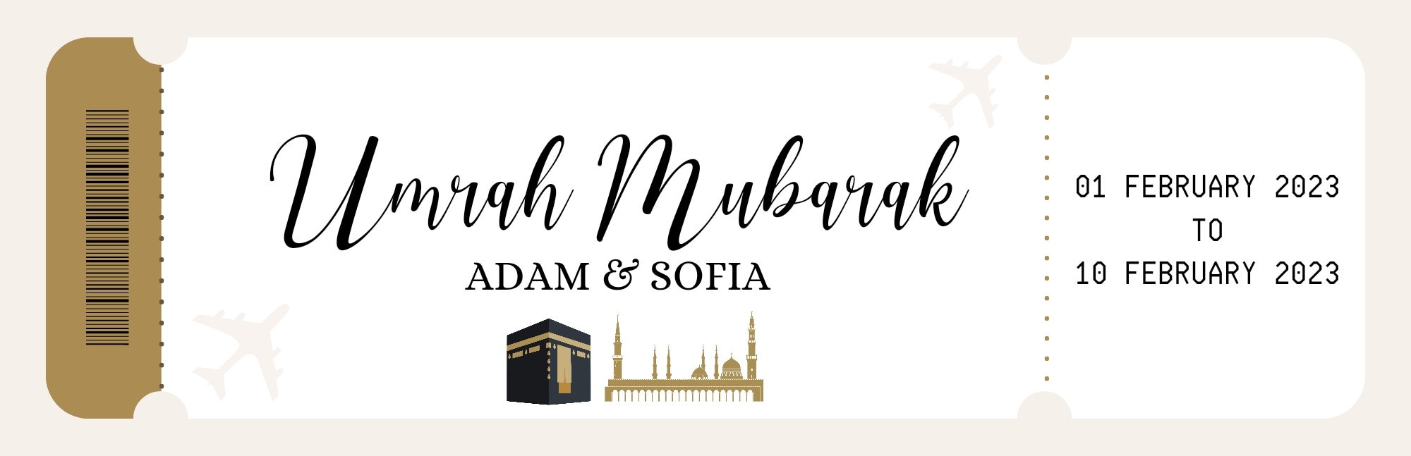 Umrah, Hajj Boarding Pass| Umrah Gift | Makkah | Madinah | Memrobila ...