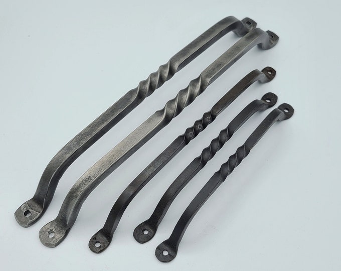 Hand Forged Iron Twisted Rustic Drawer Handle Cabinet Pull - Etsy