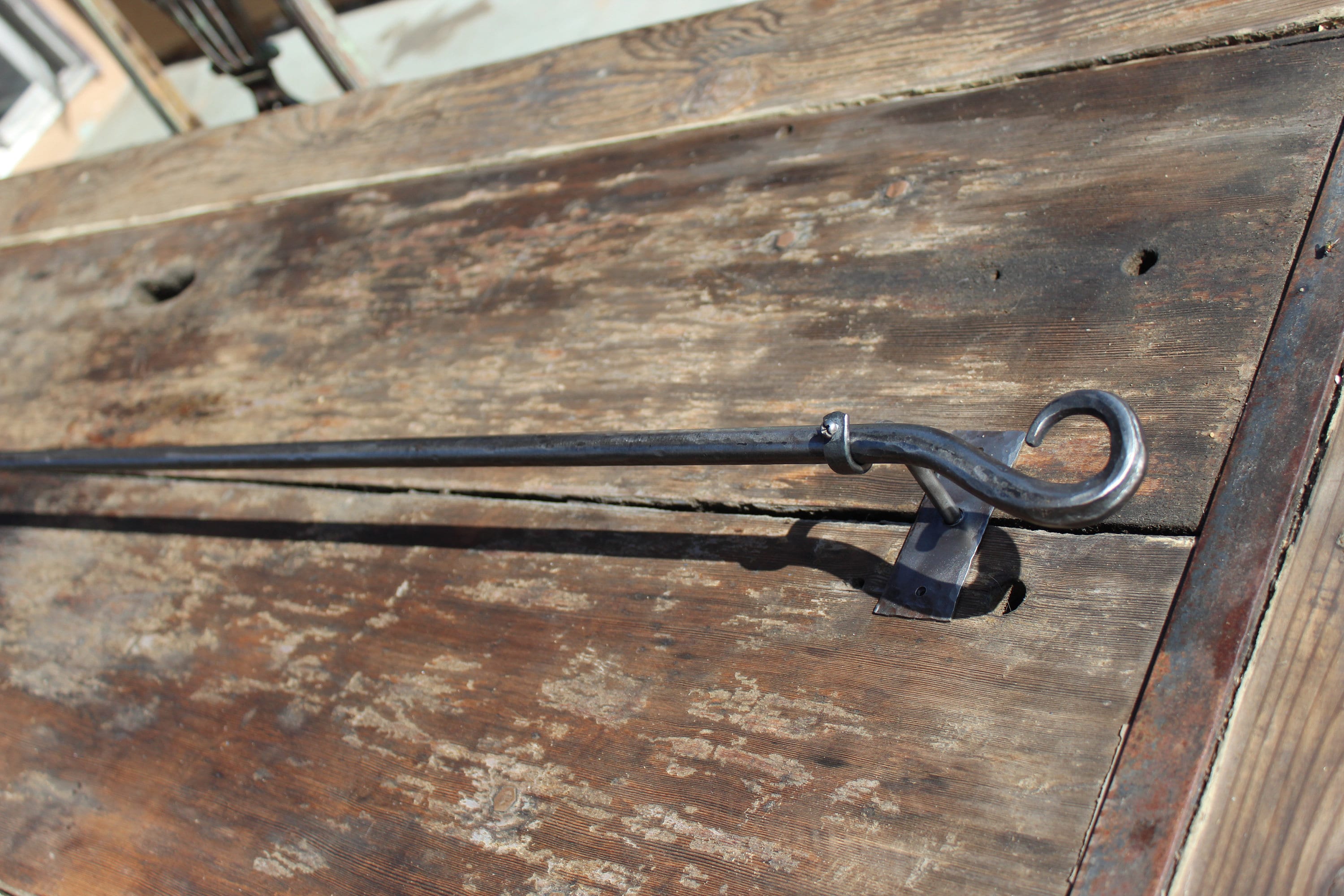 Rustic Hand Forged Iron Curtain Rod Window Treatment | Etsy