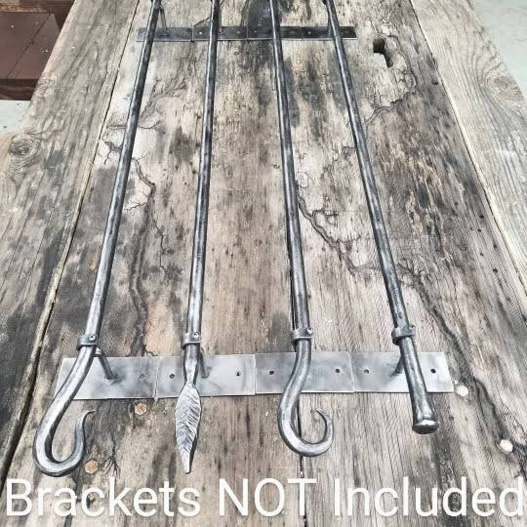 Rustic Hand Forged Iron Curtain Rod Window Treatment - Etsy