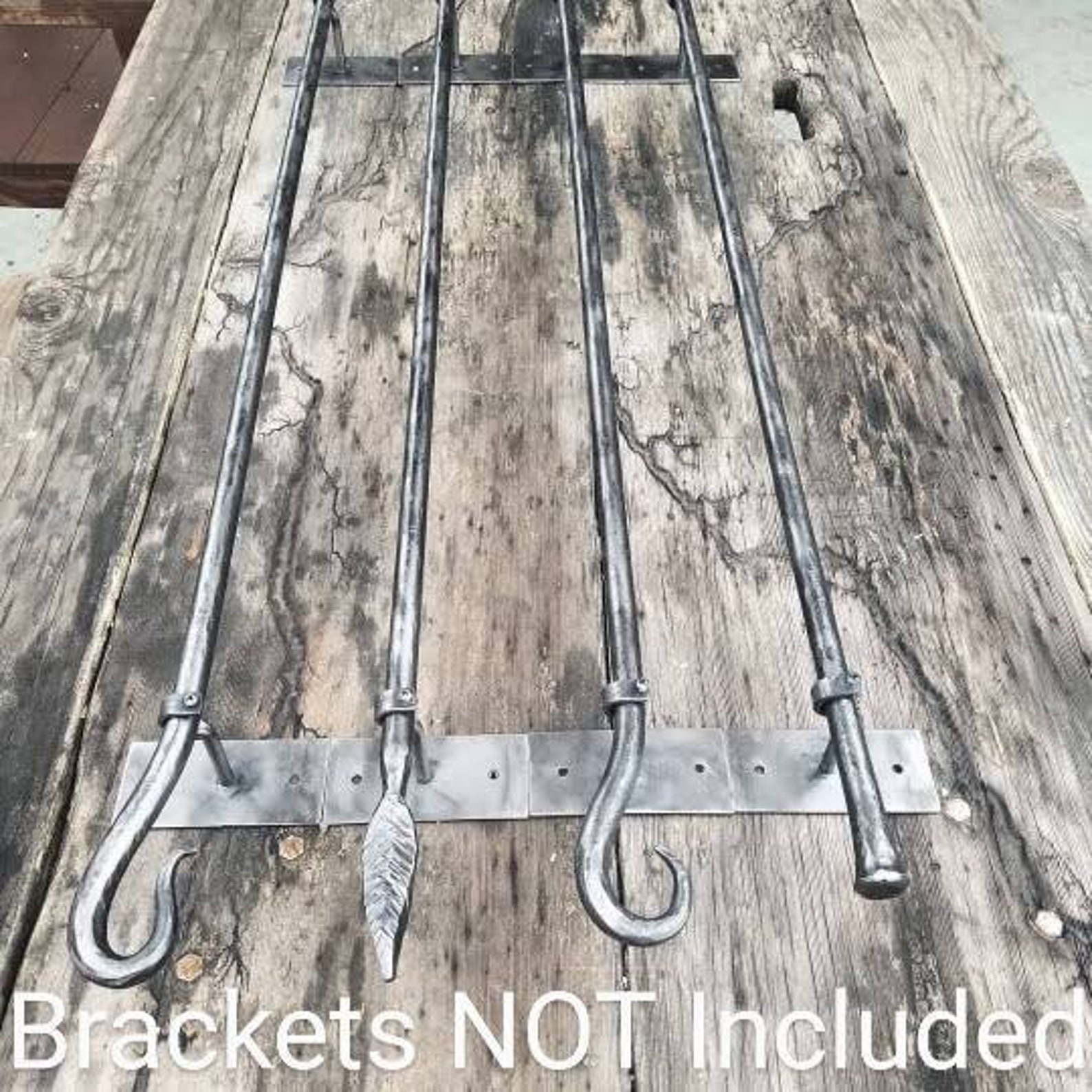 Rustic Hand Forged Iron Curtain Rod Window Treatment - Etsy