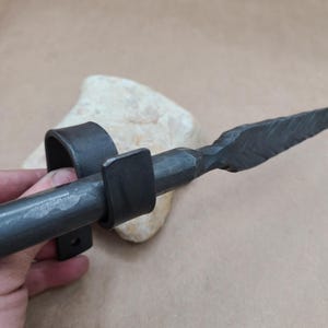 Rustic Hand Forged Iron Curtain Rod Window Treatment - Etsy