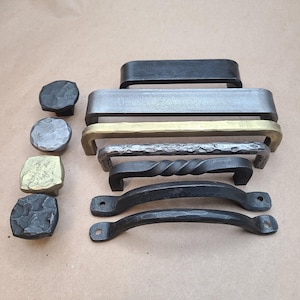 Rustic Hand Forged Iron Cabinet Hardware - Customizable Pulls and Knobs ...
