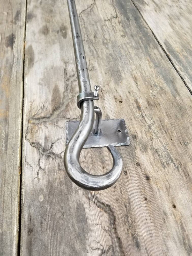 Rustic Hand Forged Iron Curtain Rod Window Treatment - Etsy