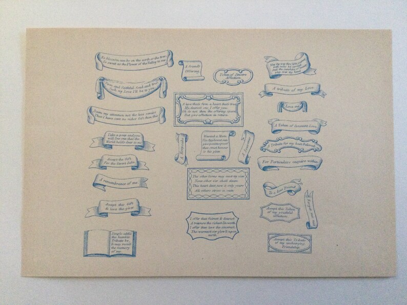 Victorian Motto Sheet, Early 1800s Printed Mottos for Valentines ...