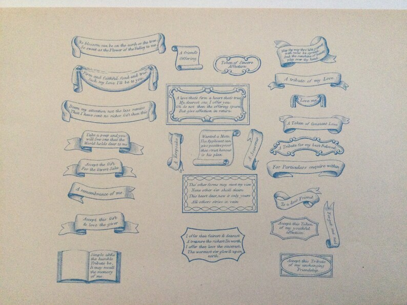 Victorian Motto Sheet, Early 1800s Printed Mottos for Valentines ...