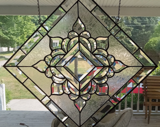 Beveled Glass Panel - Etsy