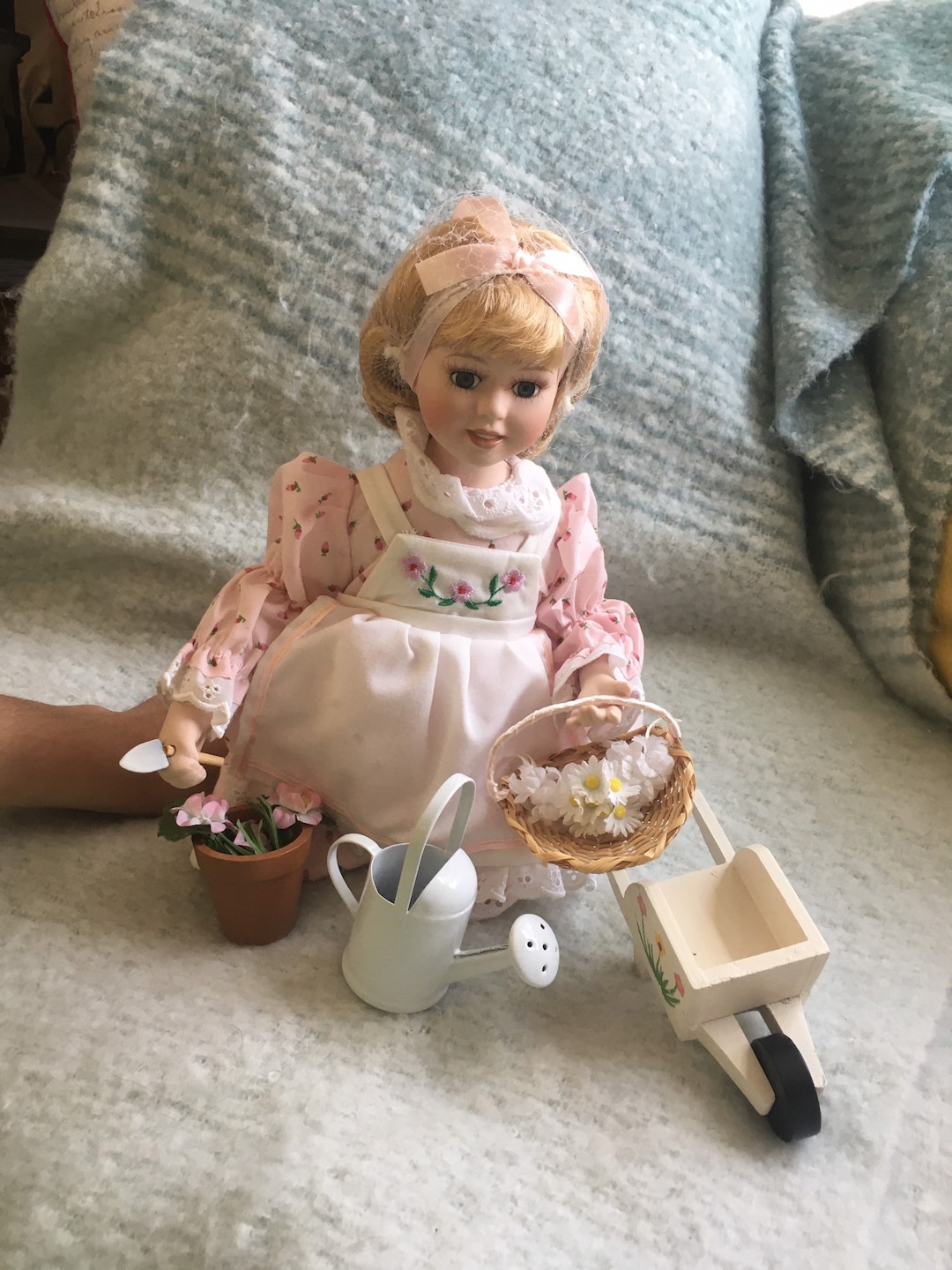 Vintage Porcelain Doll, Jessica the Gardener, the Royalton Collection ...