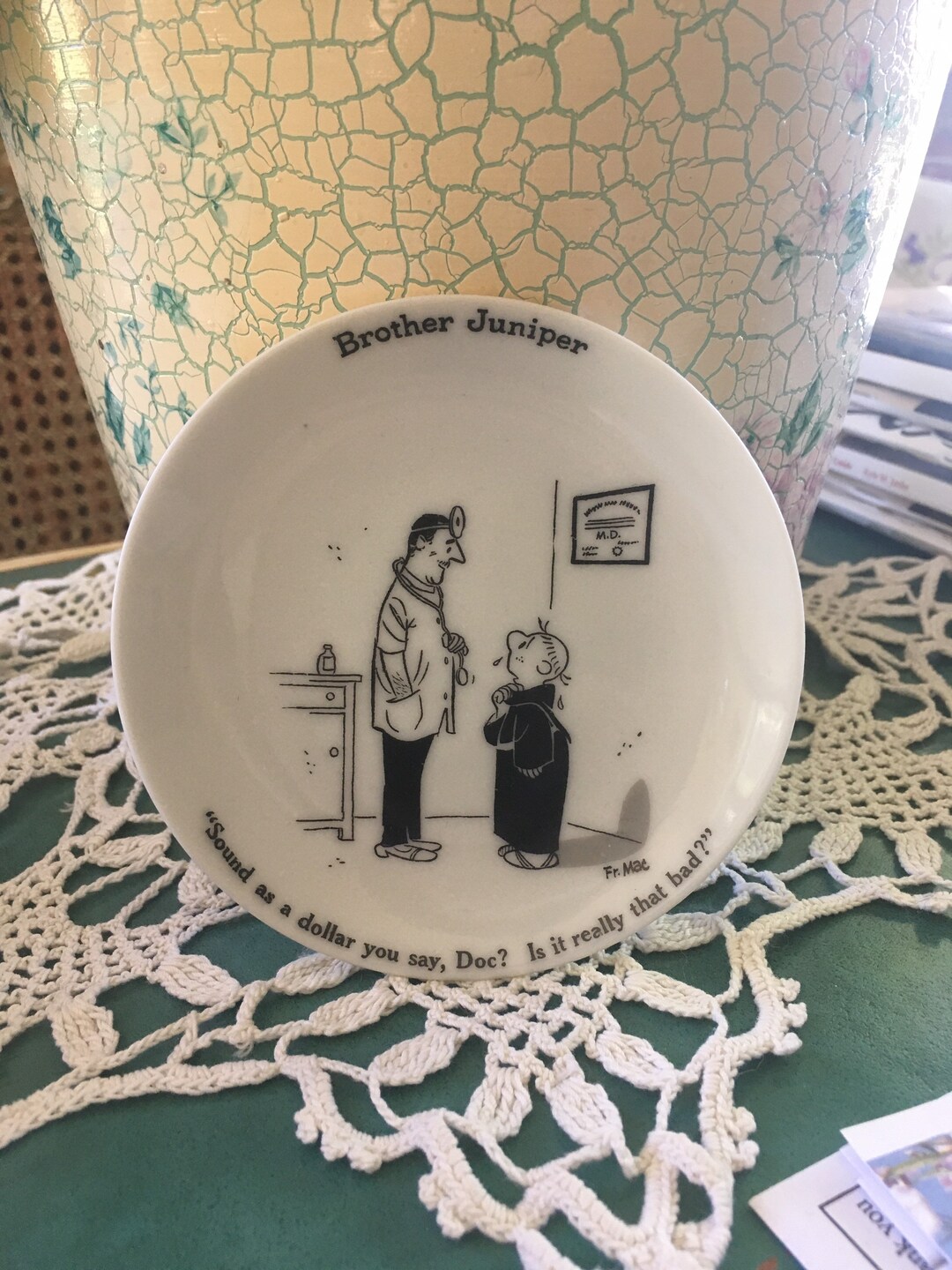 Small Vintage Collectible Plate Brother Juniper Comics, Funny Religious ...