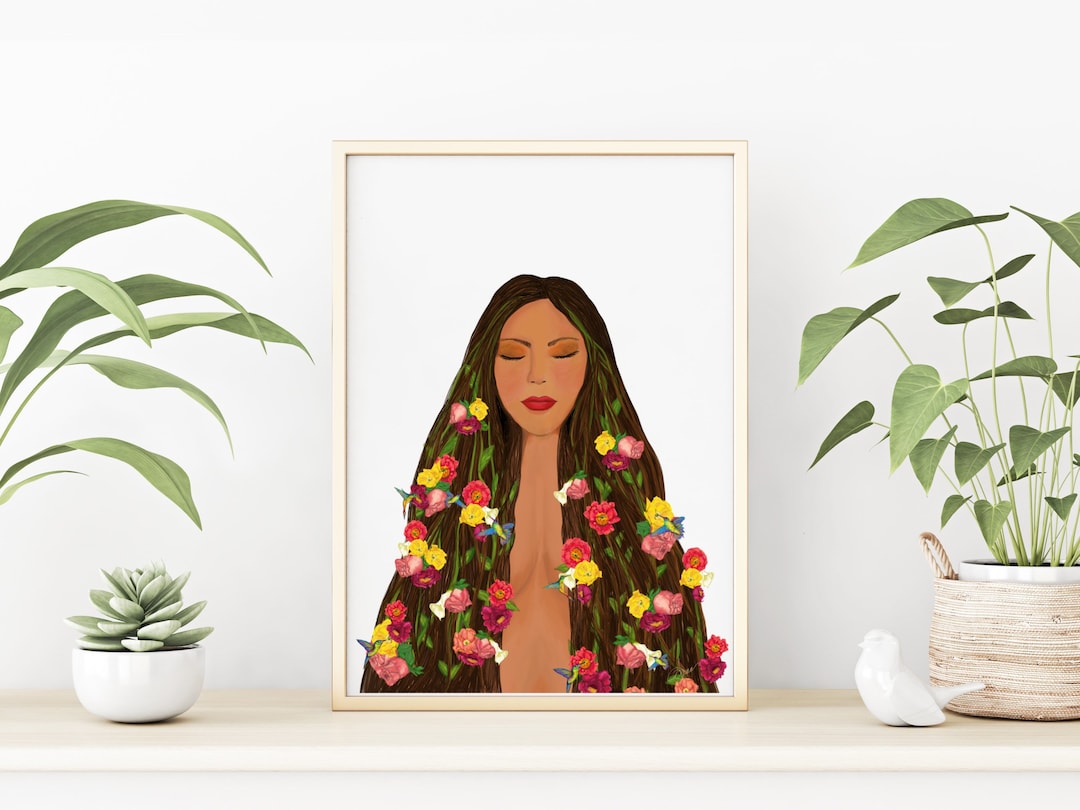 Beautiful Masterpiece | Art Print | Women of Color With Flowers and ...
