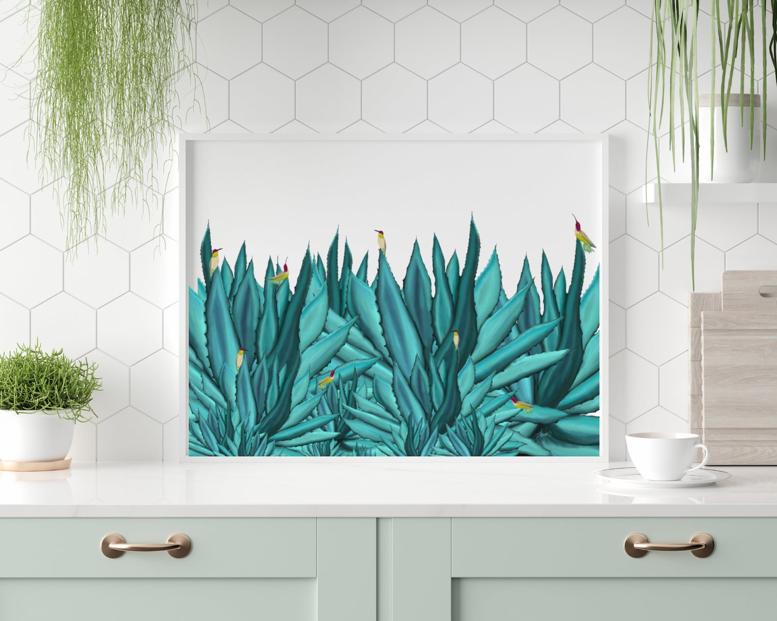 Hummingbird Blessings Nature Art Print Cactus Desert - Etsy