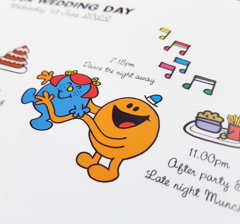 Mr Men Wedding Table Plan, Mr Men Wedding Seating Plan, Cartoon Wedding ...