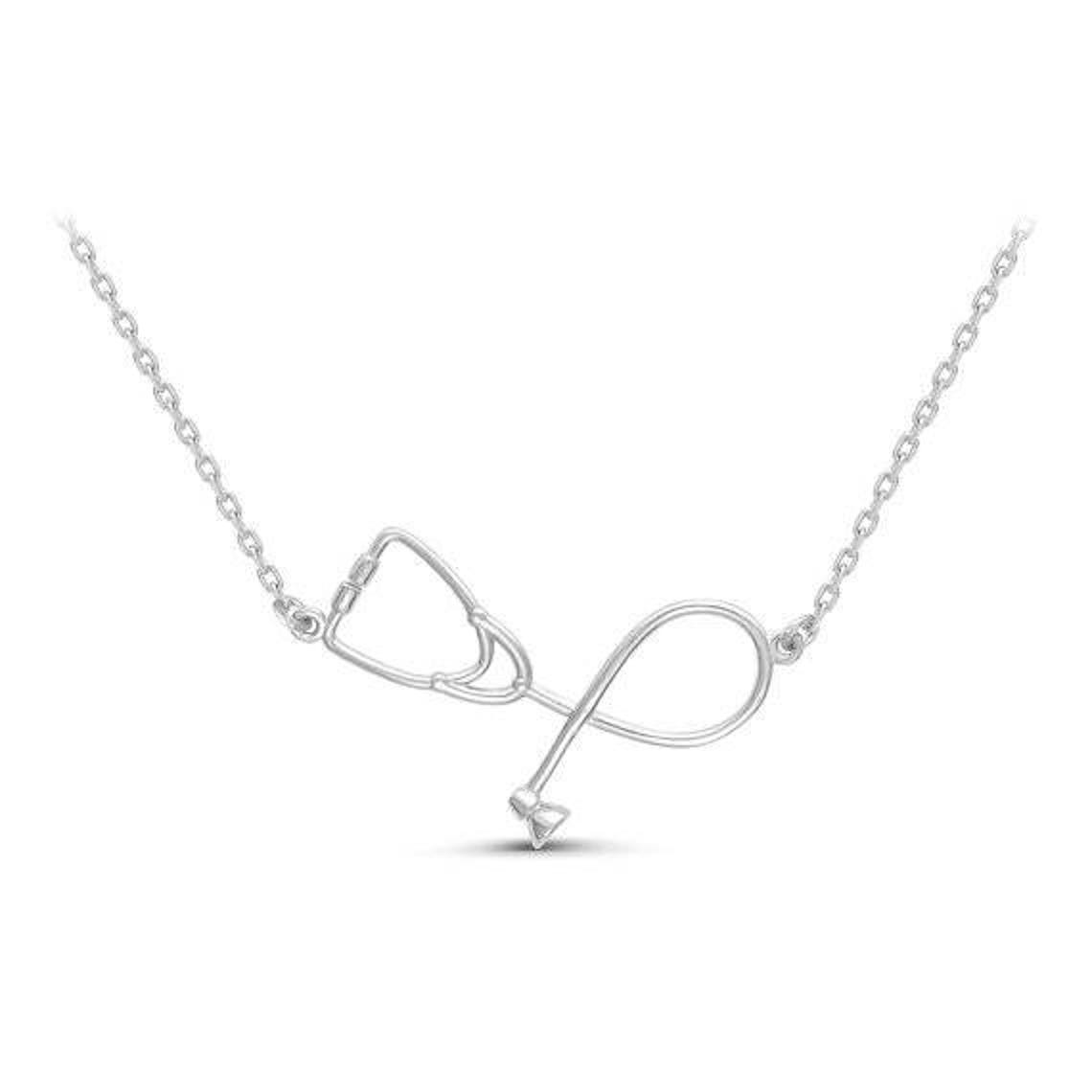 Rose Gold Stethoscope Necklace Silver Stethoscope Necklace | Etsy