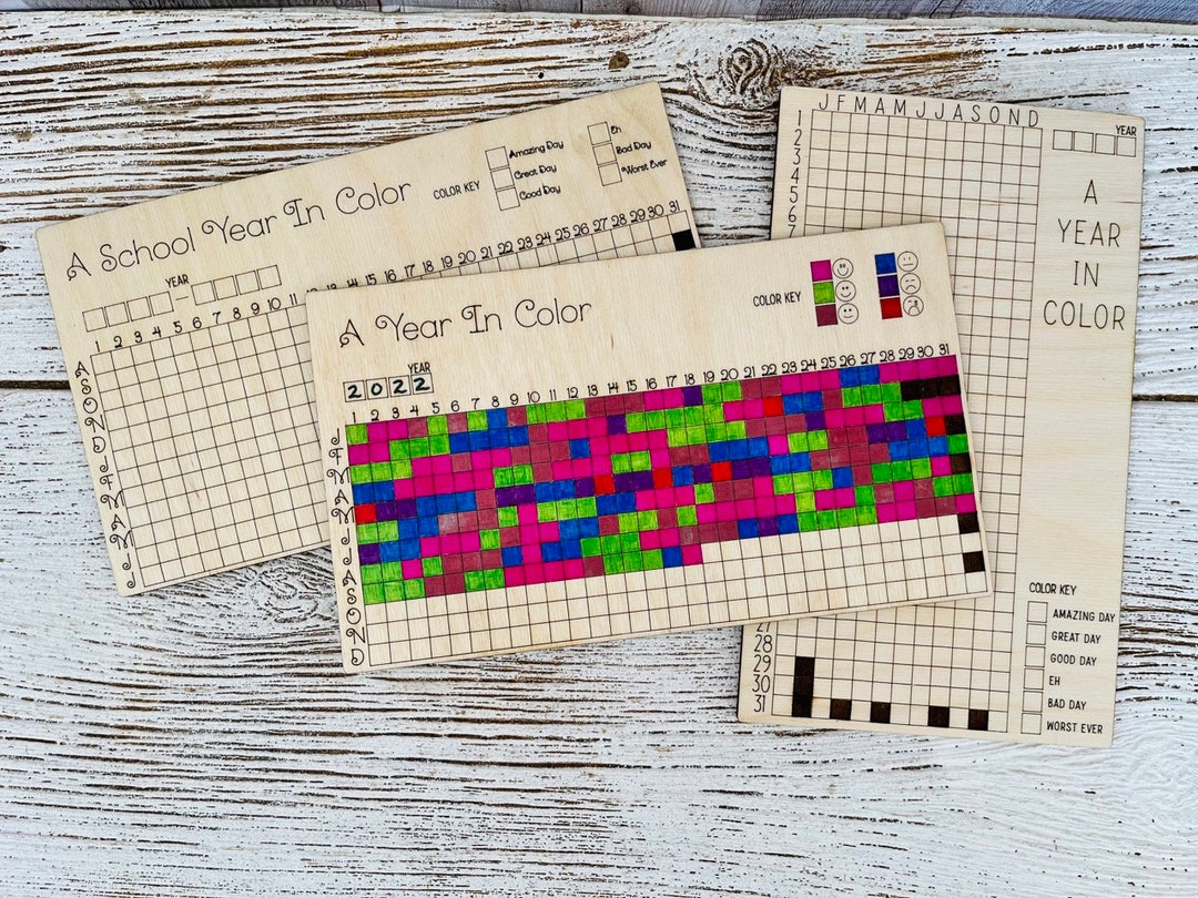 Year in Color Digital File for Cutting on a Laser, Glowforge Ready, Svg ...