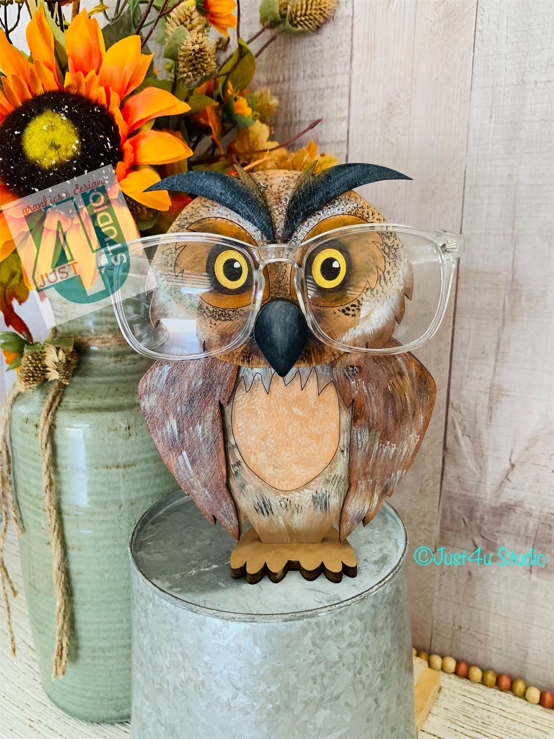 Digital File SVG for Owl Eyeglass Holder to Cut With Laser - Etsy
