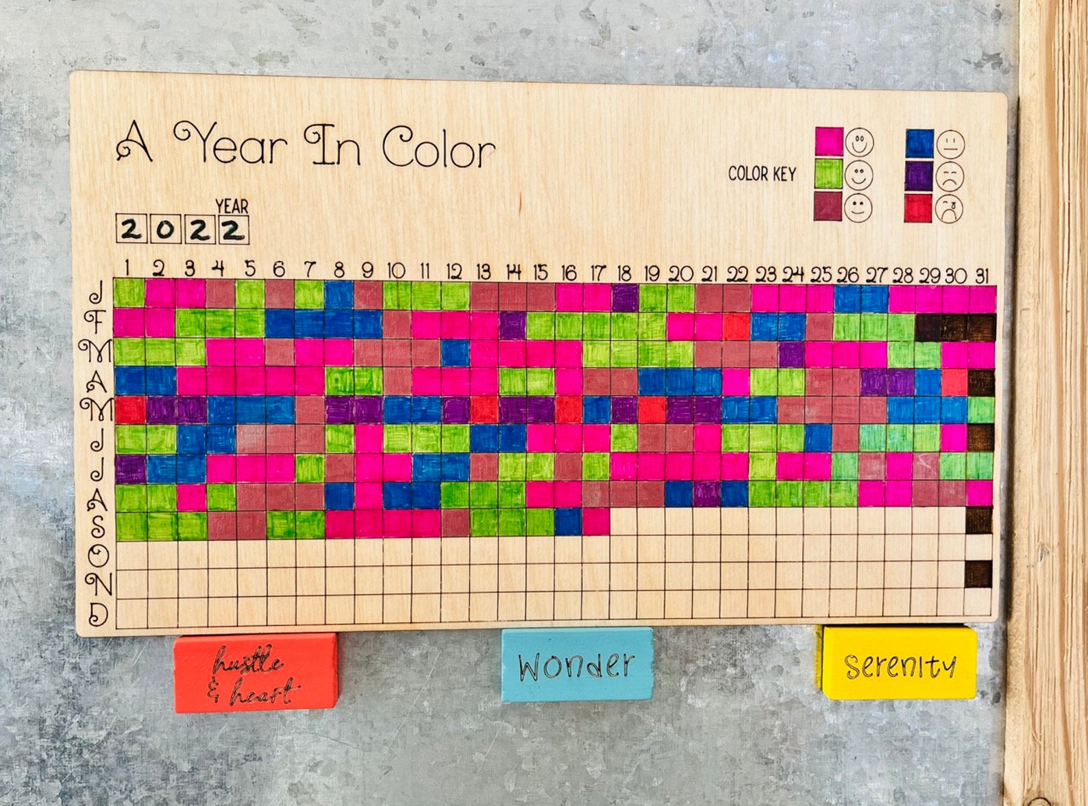 Year in Color Digital File for Cutting on a Laser Glowforge - Etsy