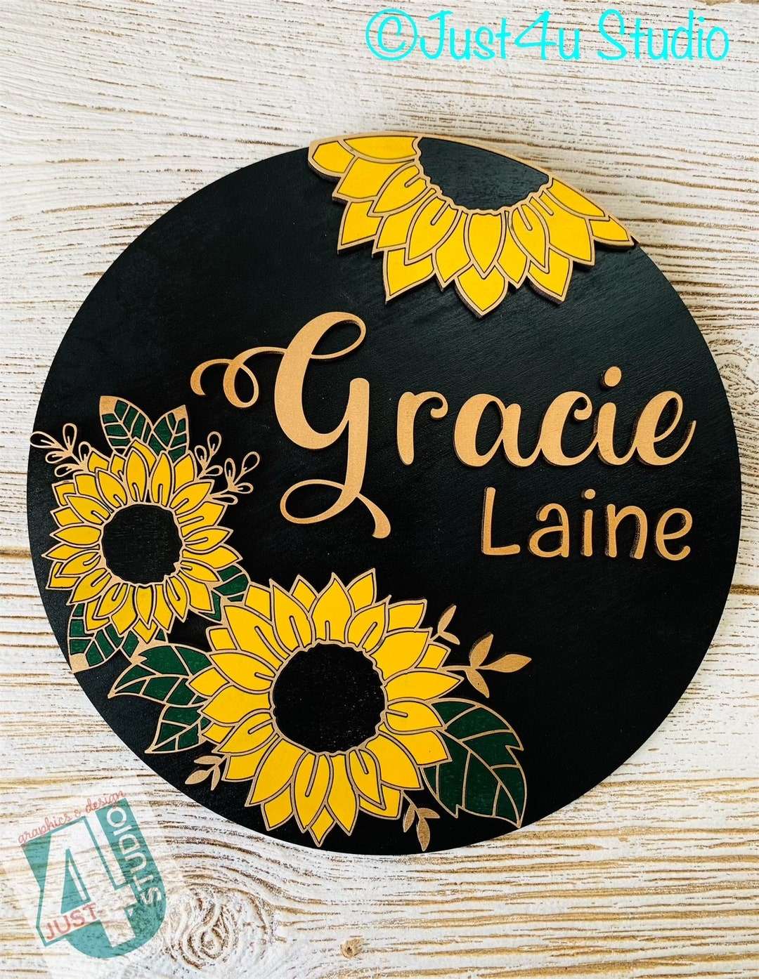 SVG Digital File Sunflower Name Plaque - Etsy