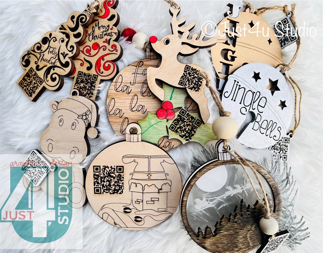 Digital File for 10 Christmas Ornaments With QR Codes for Christmas ...