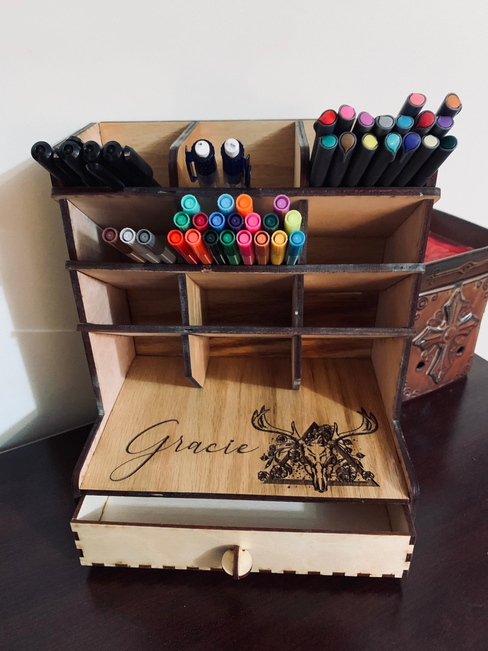 Desk Organizer for Pens Digital File SVG - Etsy