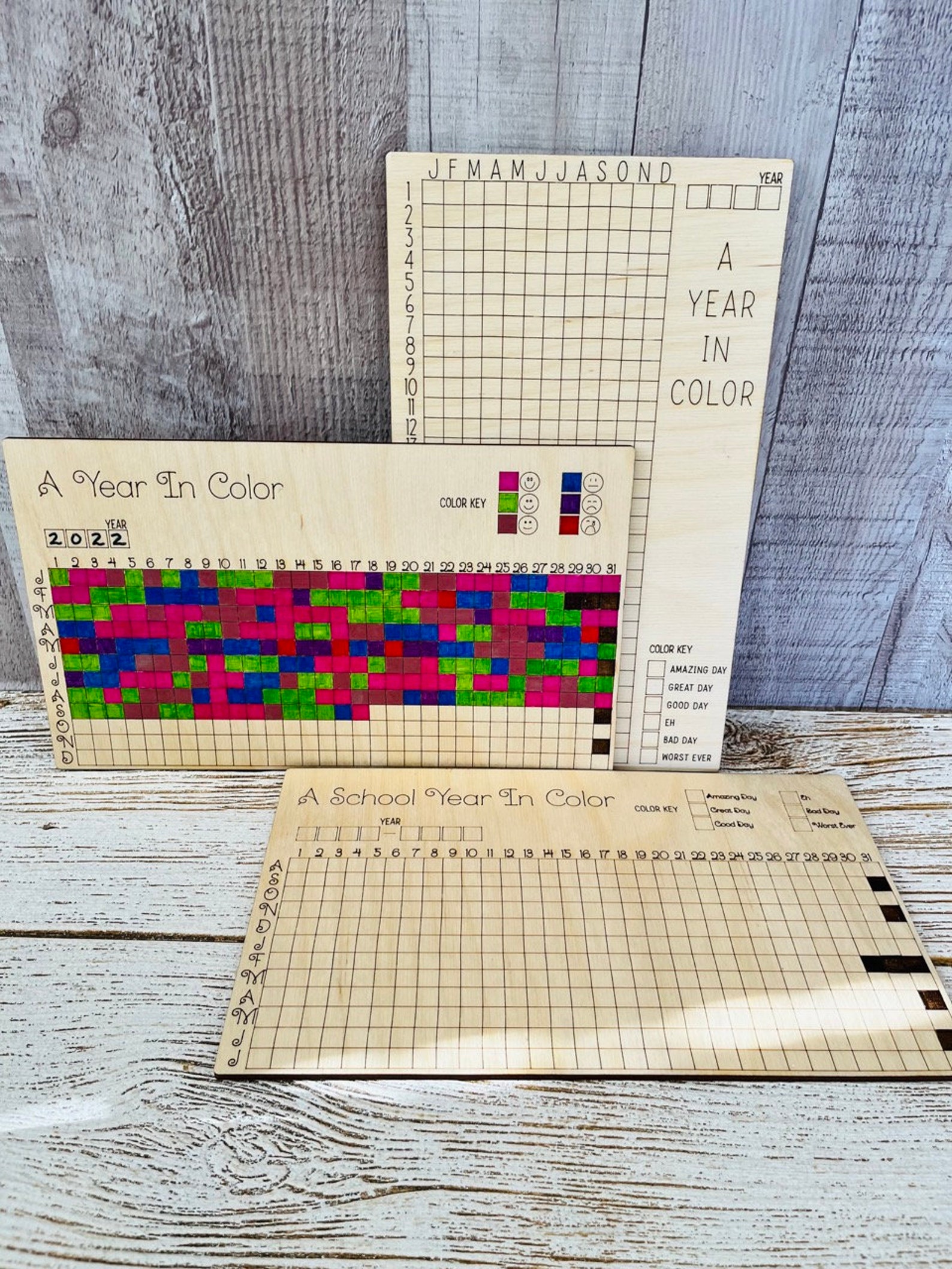 Year in Color Digital File for Cutting on a Laser Glowforge - Etsy