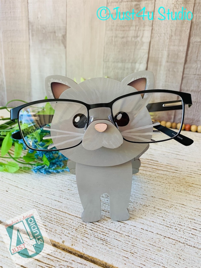 Cat Eyeglass Holder Digital File Svg For Laser 3d Etsy