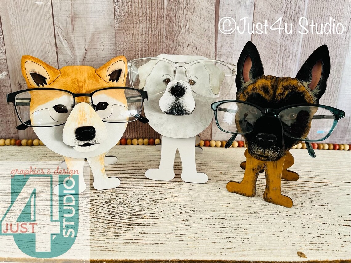 Dog Eyeglass Holder Laser Cut Files, Belgian Malinois, Shiba Inu ...