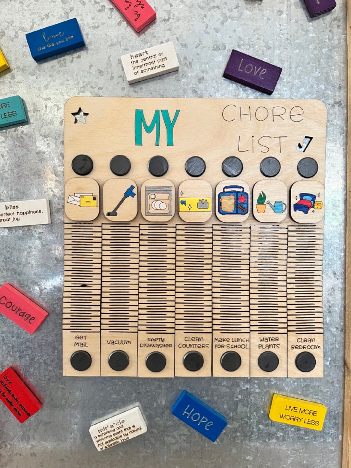 Chore Checklist Digital File for Cutting on a Laser Glowforge - Etsy ...