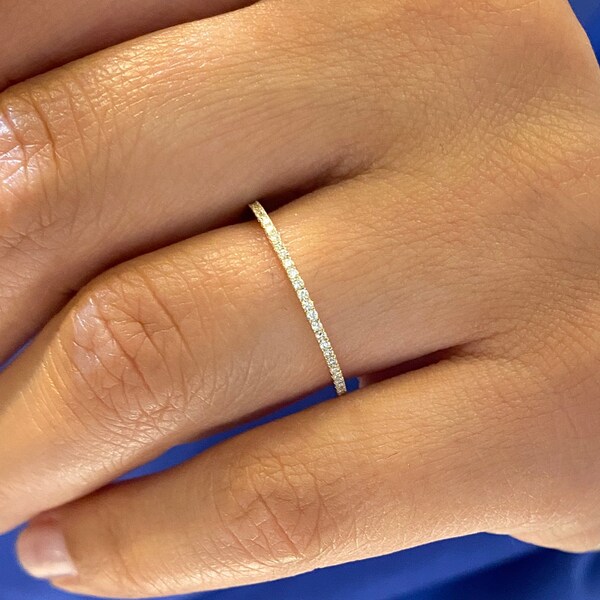 Thin Diamond Band - Etsy