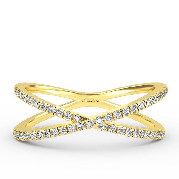 Diamond X Ring - Etsy