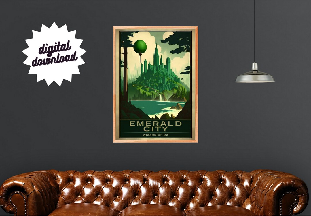 Emerald City, Oz Vintage Poster, Travel Wall Art Print, Gift for ...