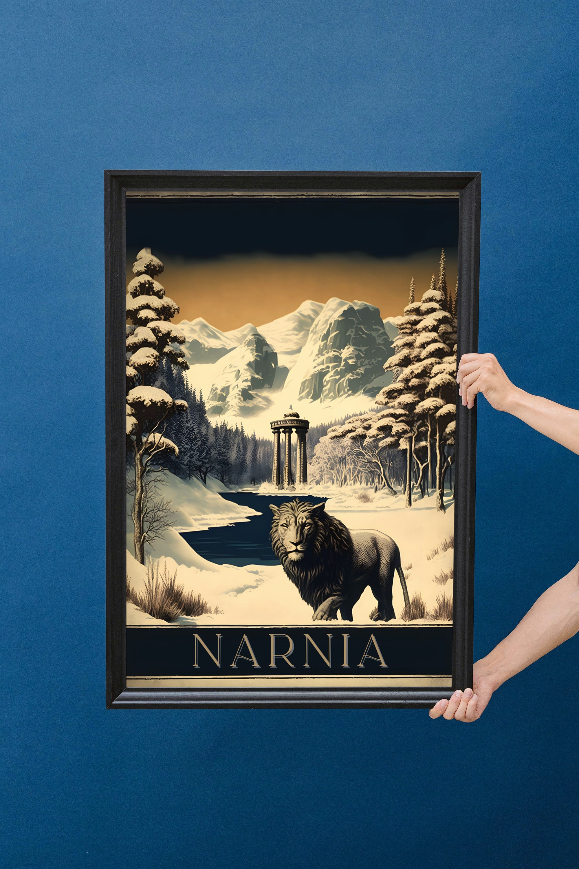 Narnia - Lion, Witch and the Wardrobe Vintage Poster, Travel Wall Art ...