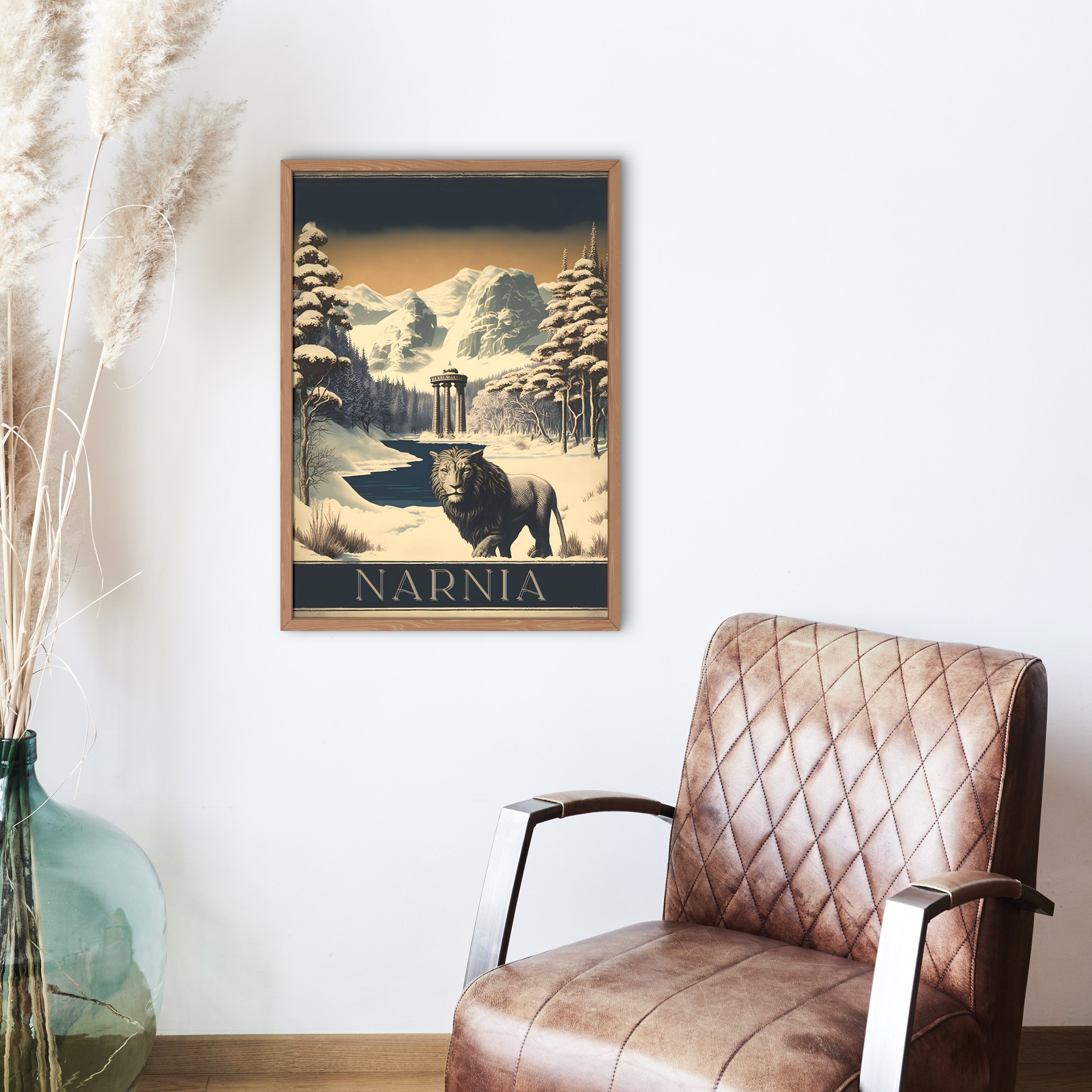 Narnia - Lion, Witch and the Wardrobe Vintage Poster, Travel Wall Art ...