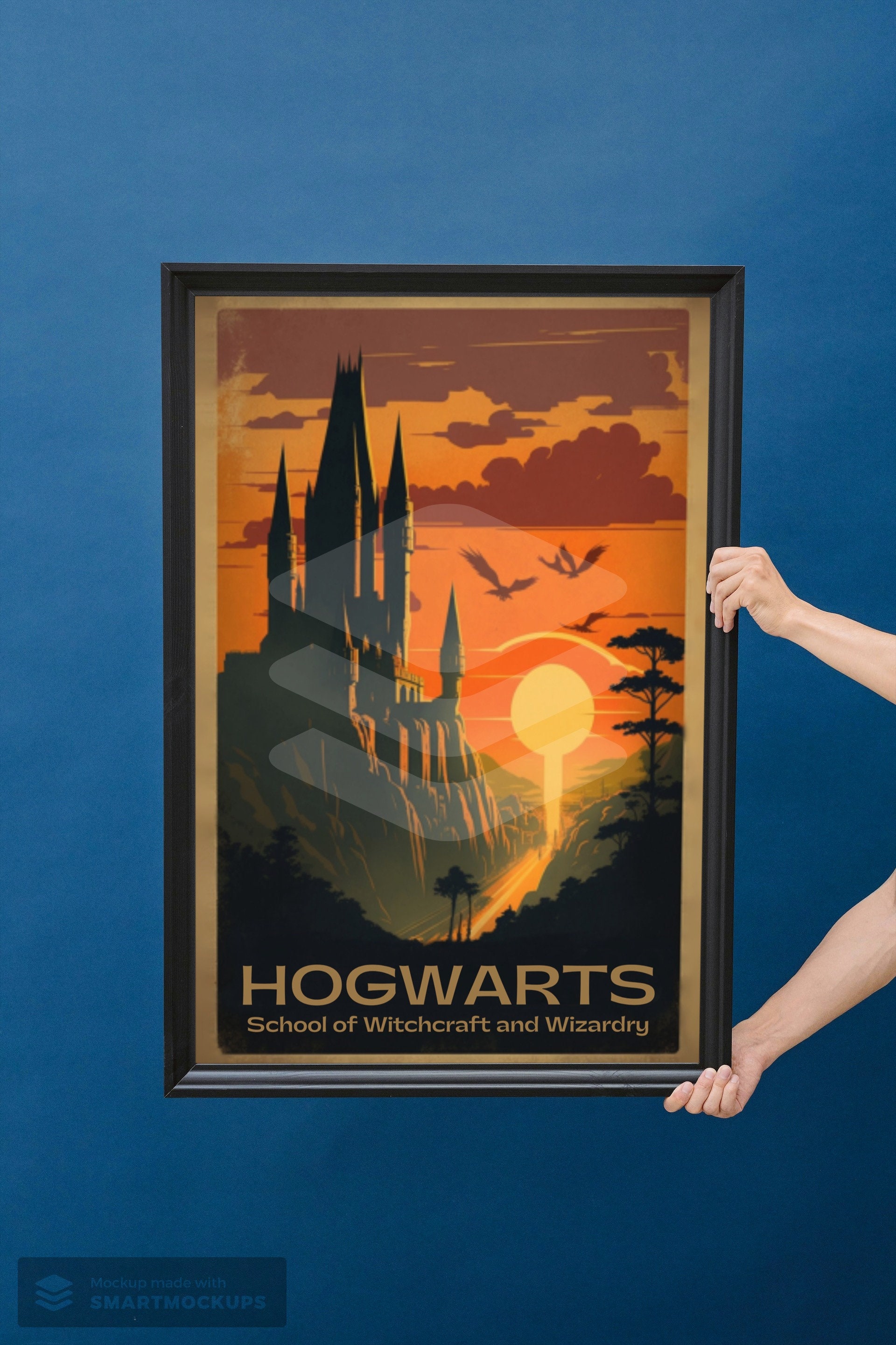 Hogwarts / Harry Potter Vintage Poster, Travel Wall Art Print, Gift for Travelers, Gift for ...