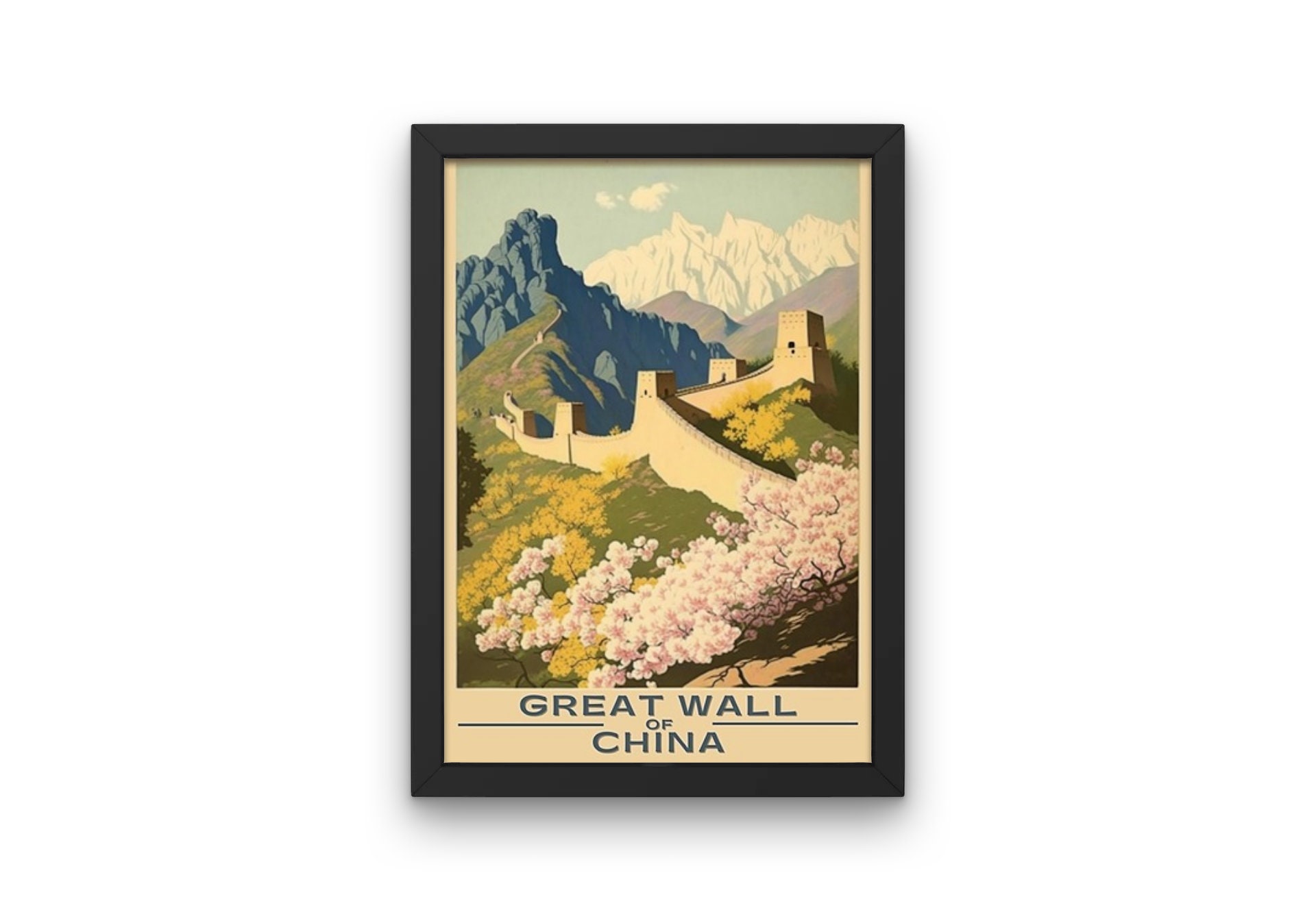 Great Wall of China Vintage Poster, Travel Wall Art Print, Gift for ...