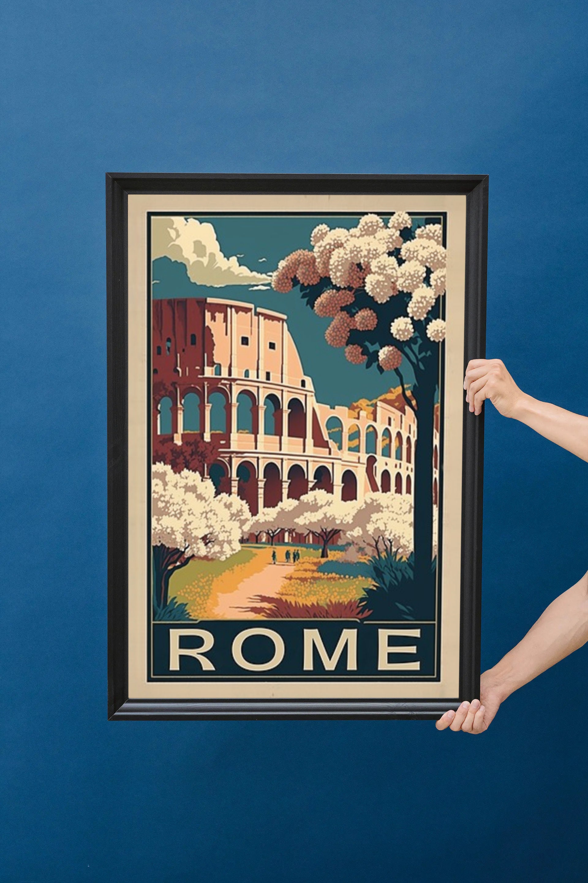 Roman Colosseum / Rome Vintage Poster, Travel Wall Art Print, Gift for ...