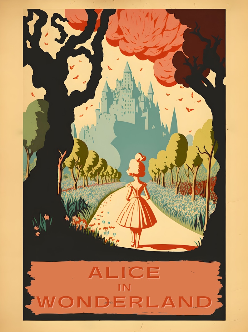 Alice in Wonderland Poster, Travel Wall Art Print, Gift for Travelers ...