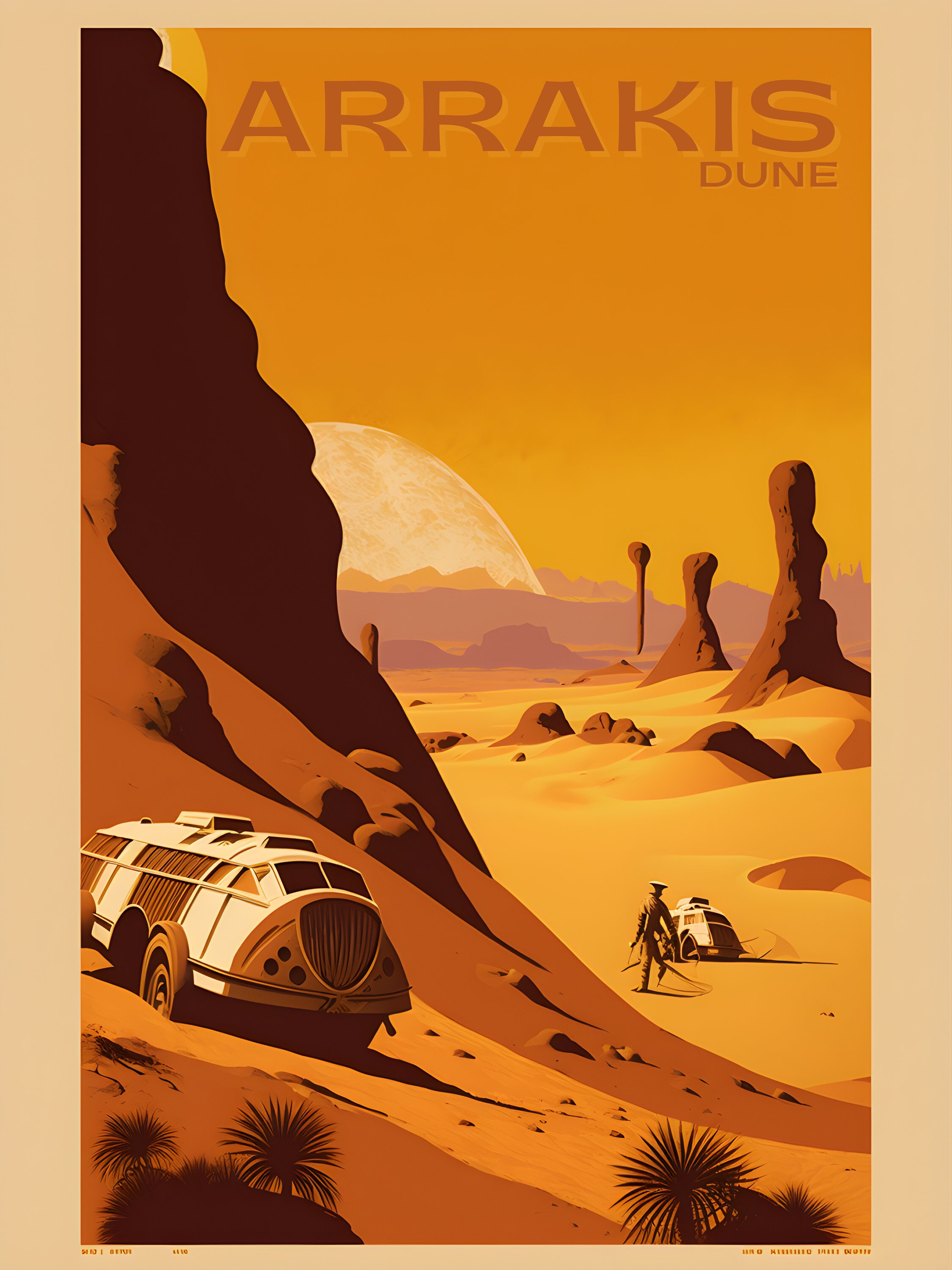 Arrakis / Dune Vintage Poster, Travel Wall Art Print, Gift for Travelers, Gift for Adventurers ...